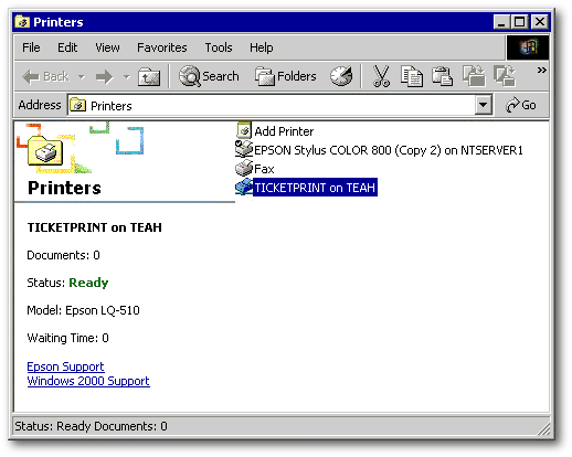 Setting up Custom Tractor-Feed Printers in Windows